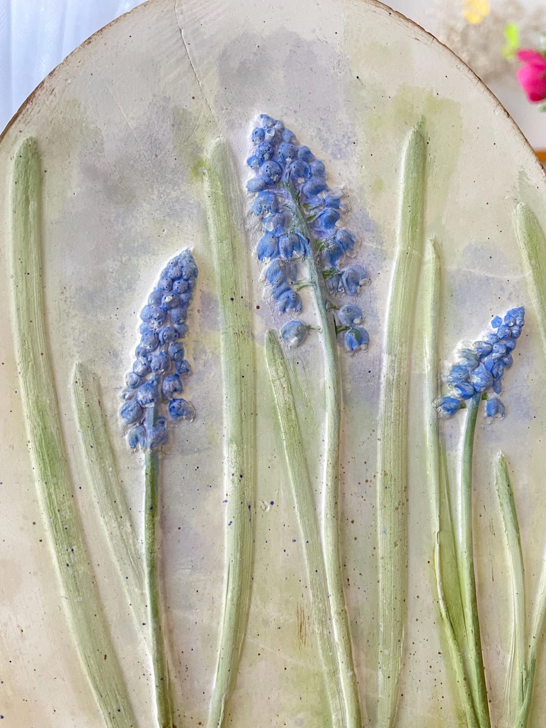 Handmade Muskari Flowers and Rootsbotanical Relief | Stone Edge ...