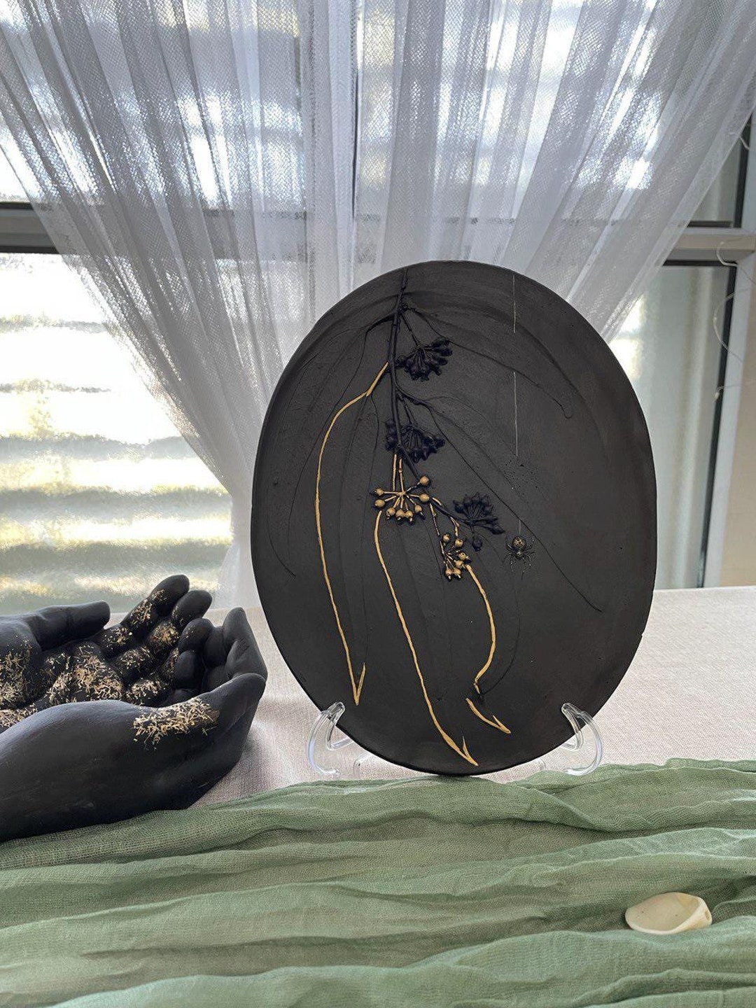 Eucalyptus and Spidey Hand-carved Botanical Relief Bas Relief Symbolism ...