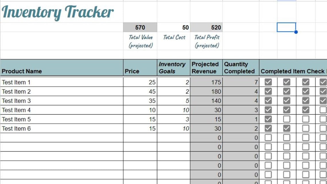 Inventory Tracker Template | Market Prep Tracker | Inventory Tracker ...