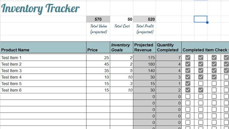 Inventory Tracker Template | Market Prep Tracker | Inventory Tracker ...