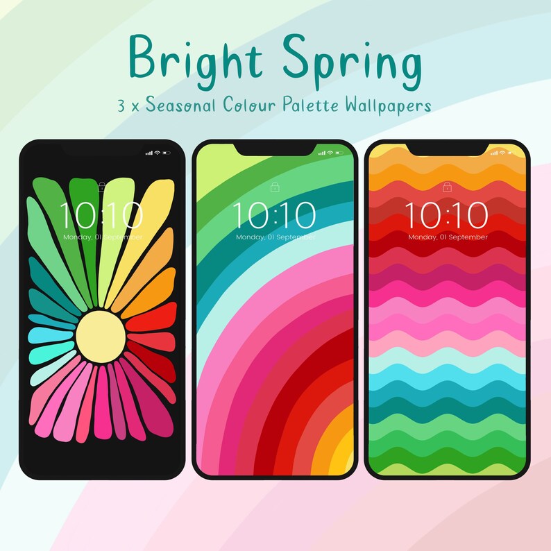 Bright Spring Seasonal Color Analysis Swatches, Colourful Mobile ...