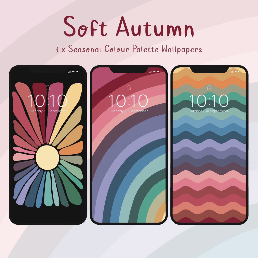 Soft Autumn Mobile Wallpaper Pack, Seasonal Colour Analysis Swatches ...