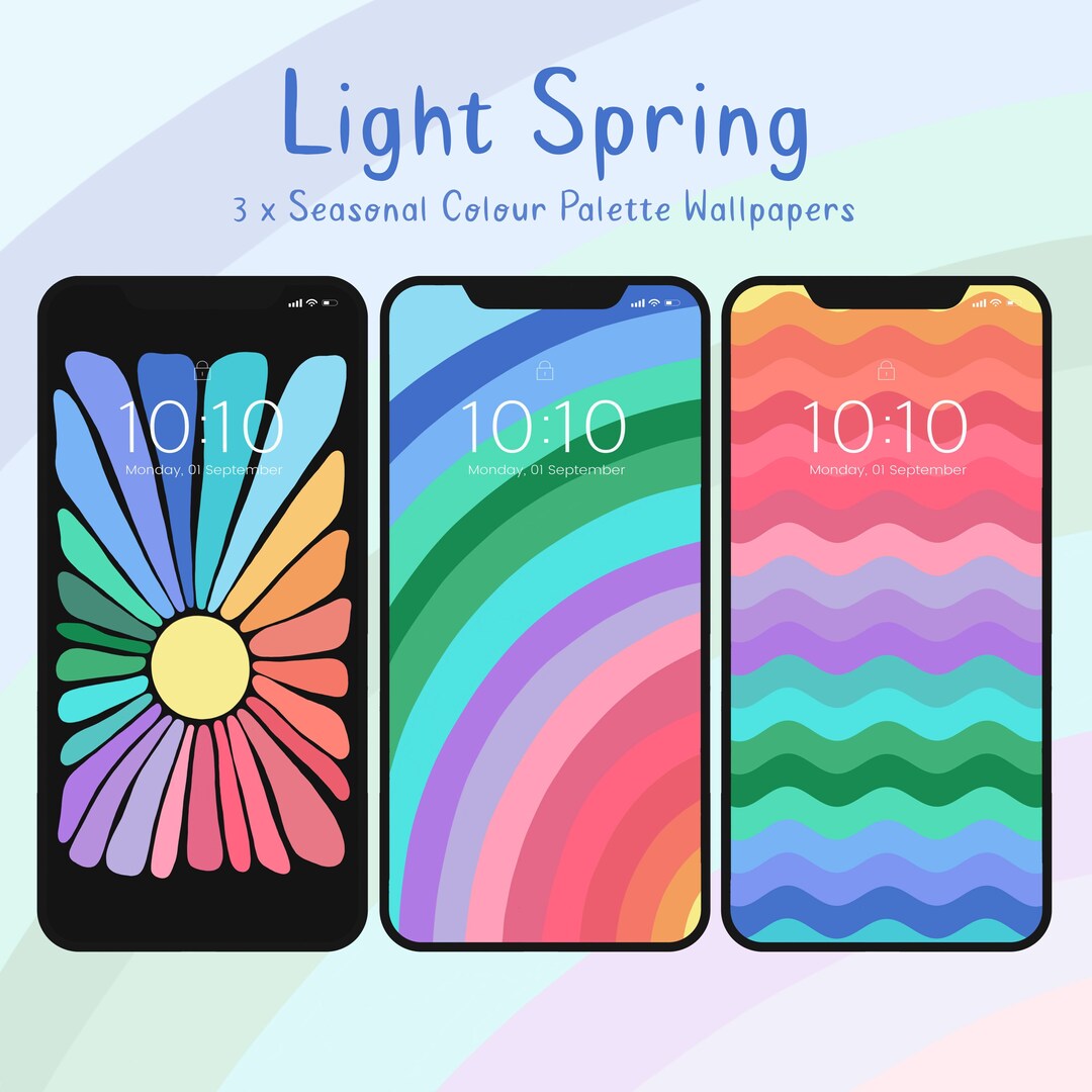 Light Spring Mobile Wallpaper Pack, Seasonal Colour Analysis Swatches for Best Colours, Shopping ...