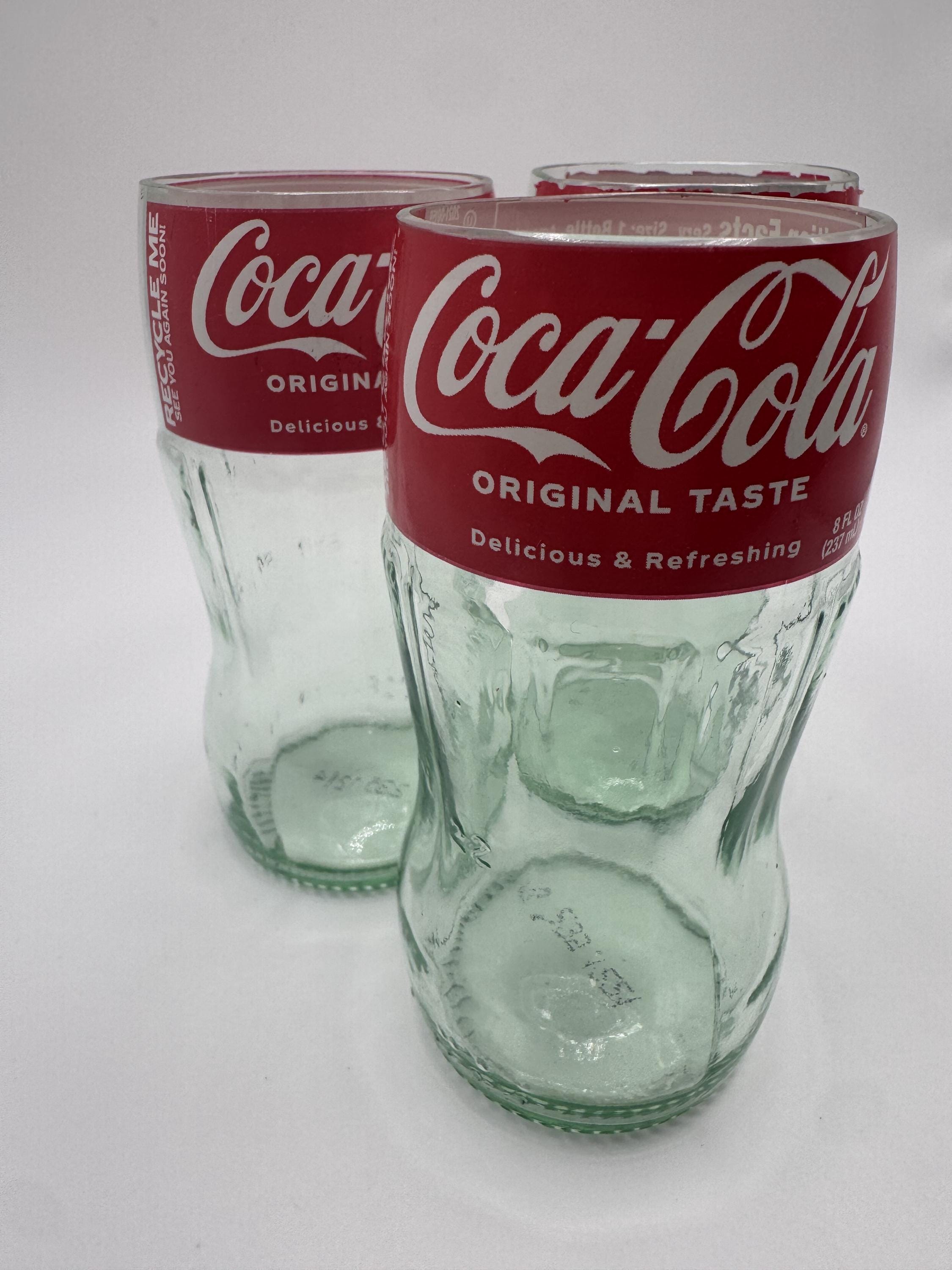Set of 3 Recycled Coca Cola Bottle Drinking Glasses, Coca Cola Glasses ...