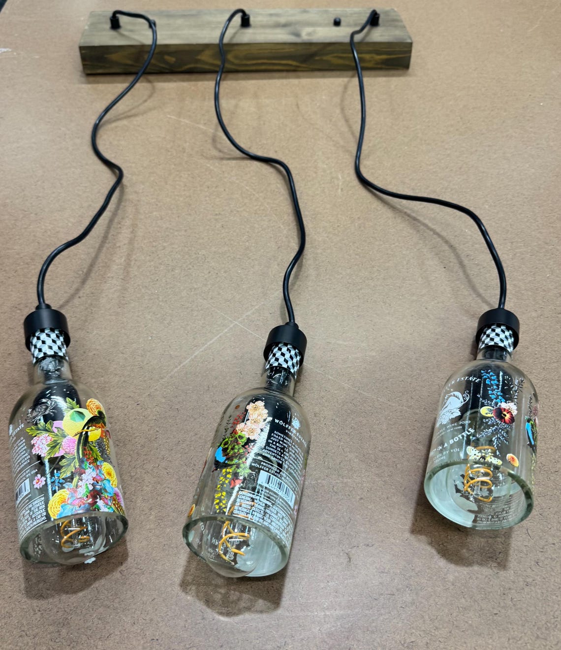 Custom Summer in a Bottle Pendant Lighting, Set of 3 Adjustable ...