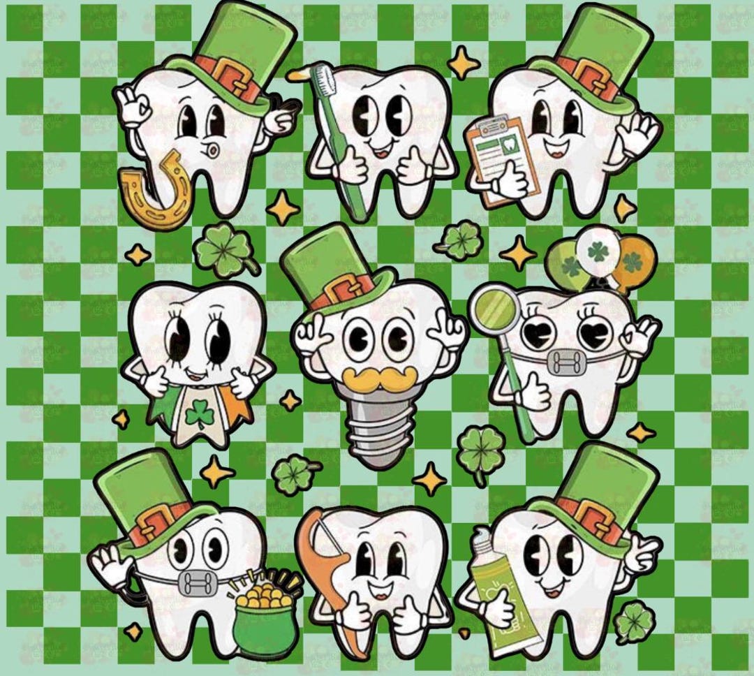 St. Patrick's Checkered Dental PNG - Etsy