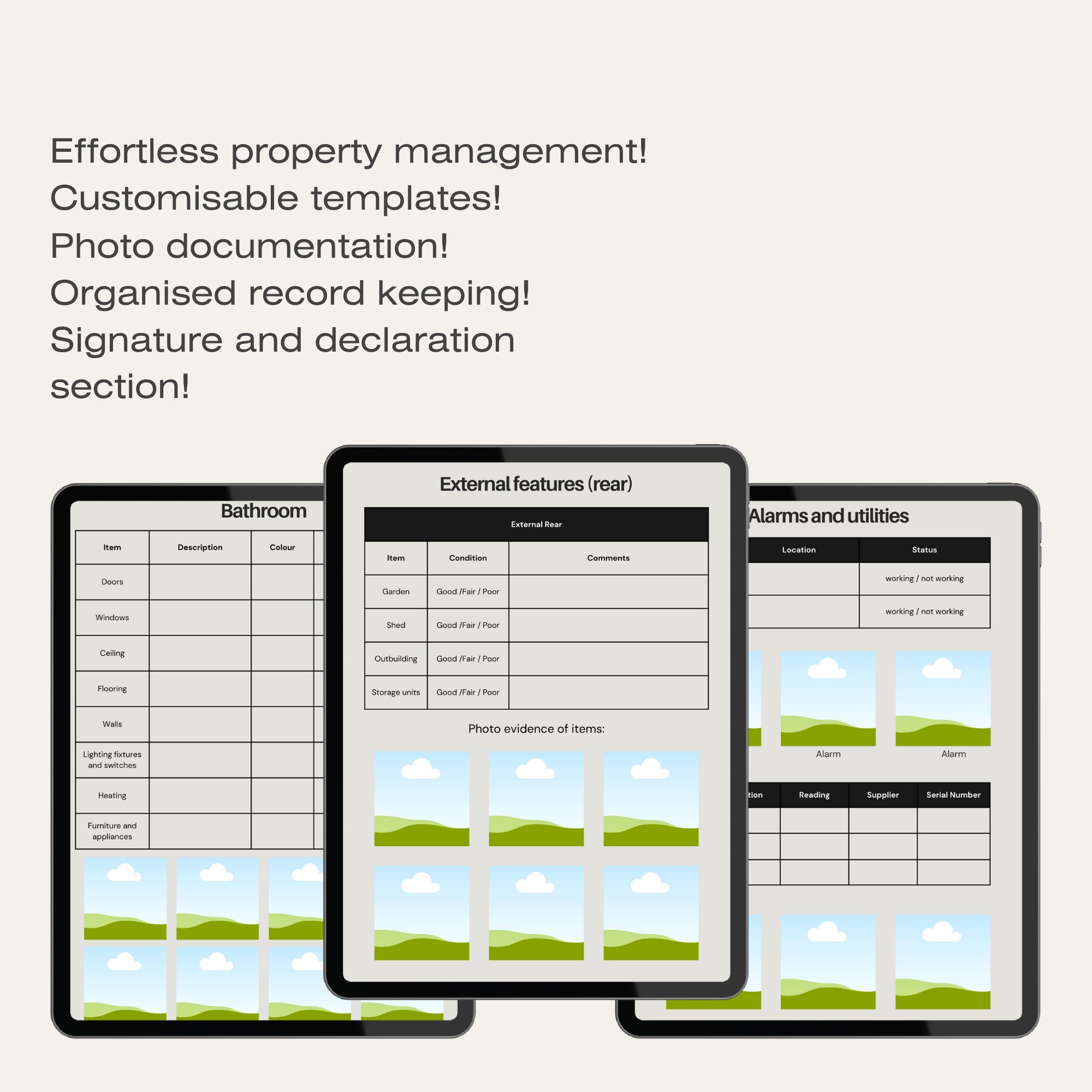 Rental Property Inventory & Schedule of Conditions Template for ...