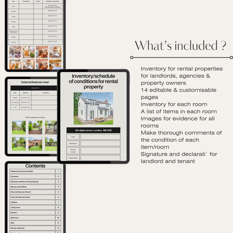 Rental Property Inventory & Schedule of Conditions Template for ...