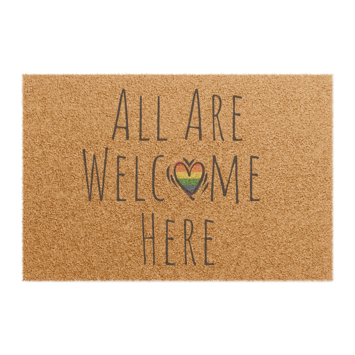 Gay Welcome Mat, All Are Welcome Here Doormat, LGBTQ Doormat, Equality ...