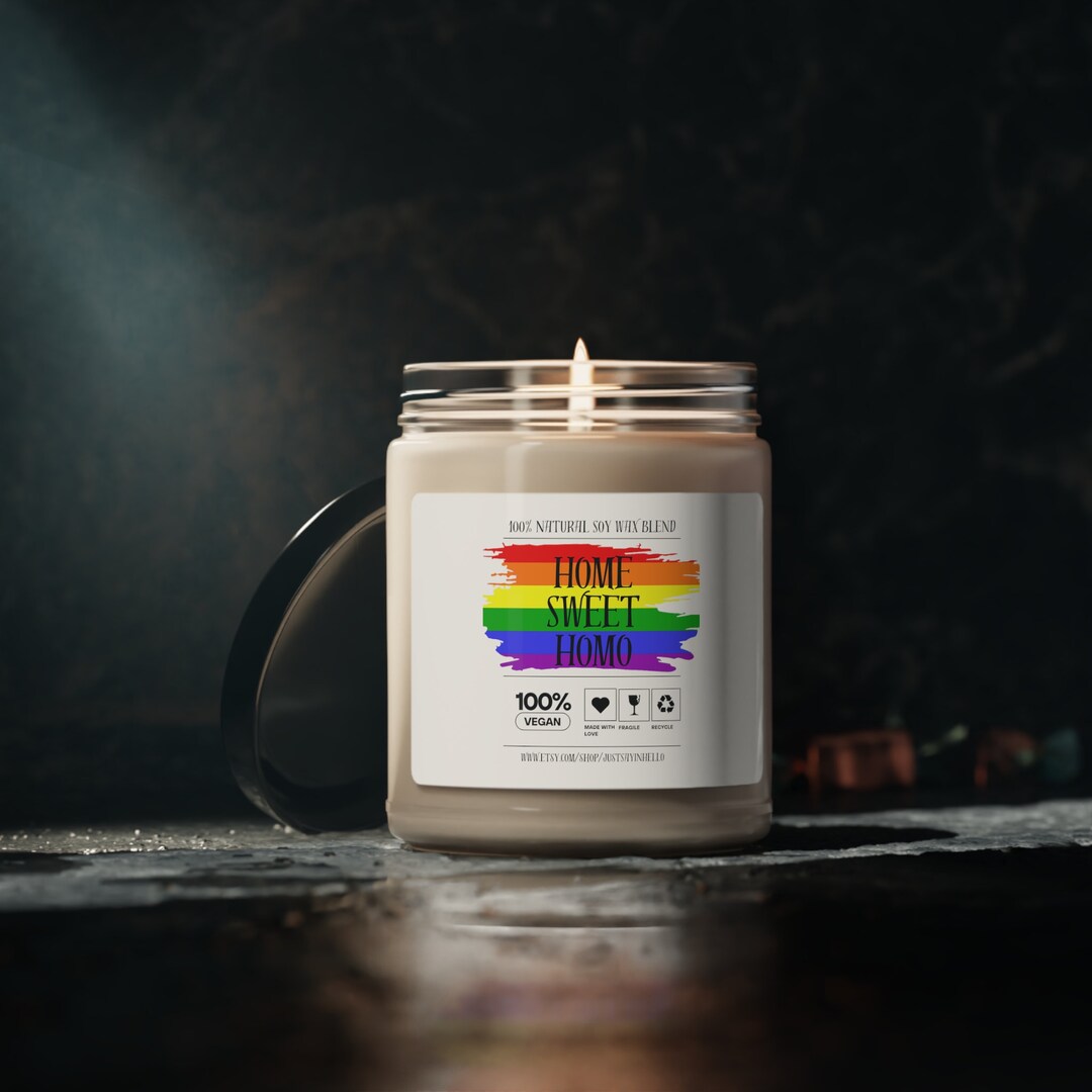 Funny Gay Candle, LGBTQ Candles, Home Sweet Homo Quote, Gay Home Decor ...