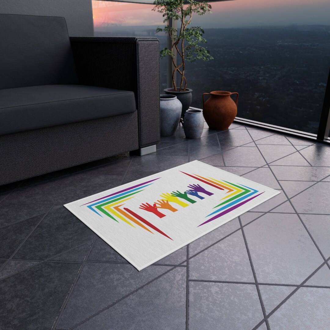 Gay Equality Outdoor Rug, Gay Pride Front Doormat, LGBTQ Pride Rug ...
