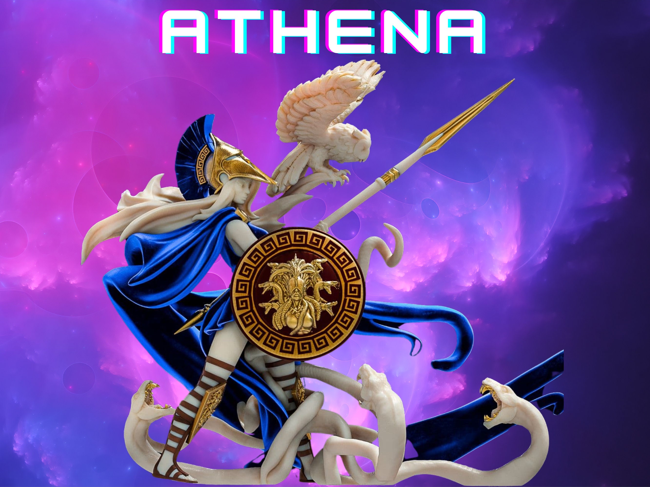 Divine Athena: A Sculptural Tribute. Goddess of Wisdom, STL File, 3D ...