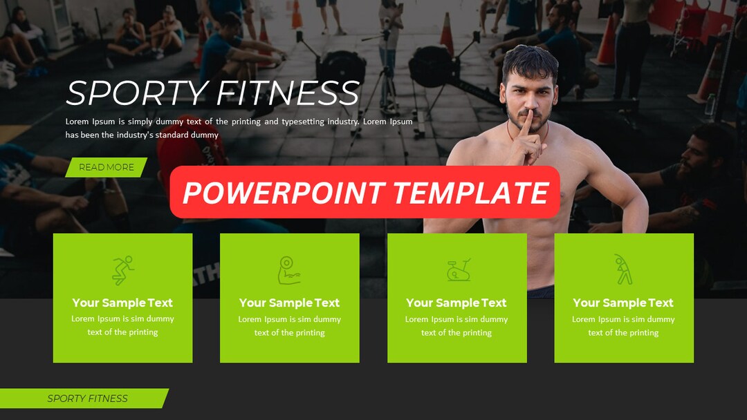 Sporty Fitness Powerpoint Template | Google Slides | WPS Office ...