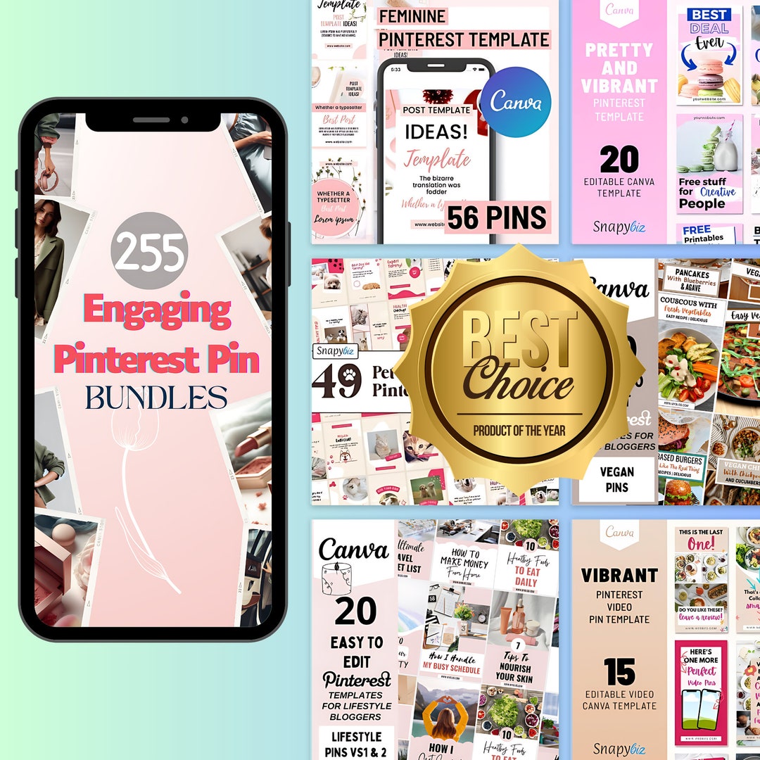 255 Pinterest Pin Designs - Mega Bundle for Social Media Marketing - Etsy