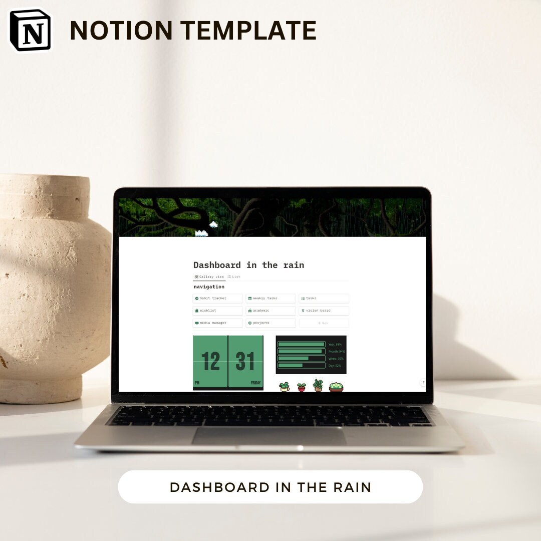 Dash in the Rain Notion Templates - Etsy