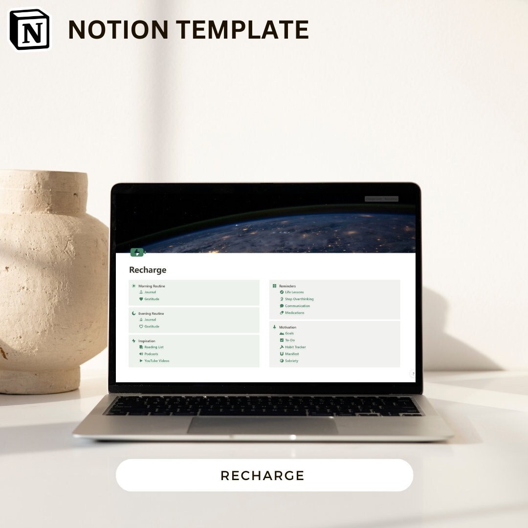Recharge Notion Templates - Etsy
