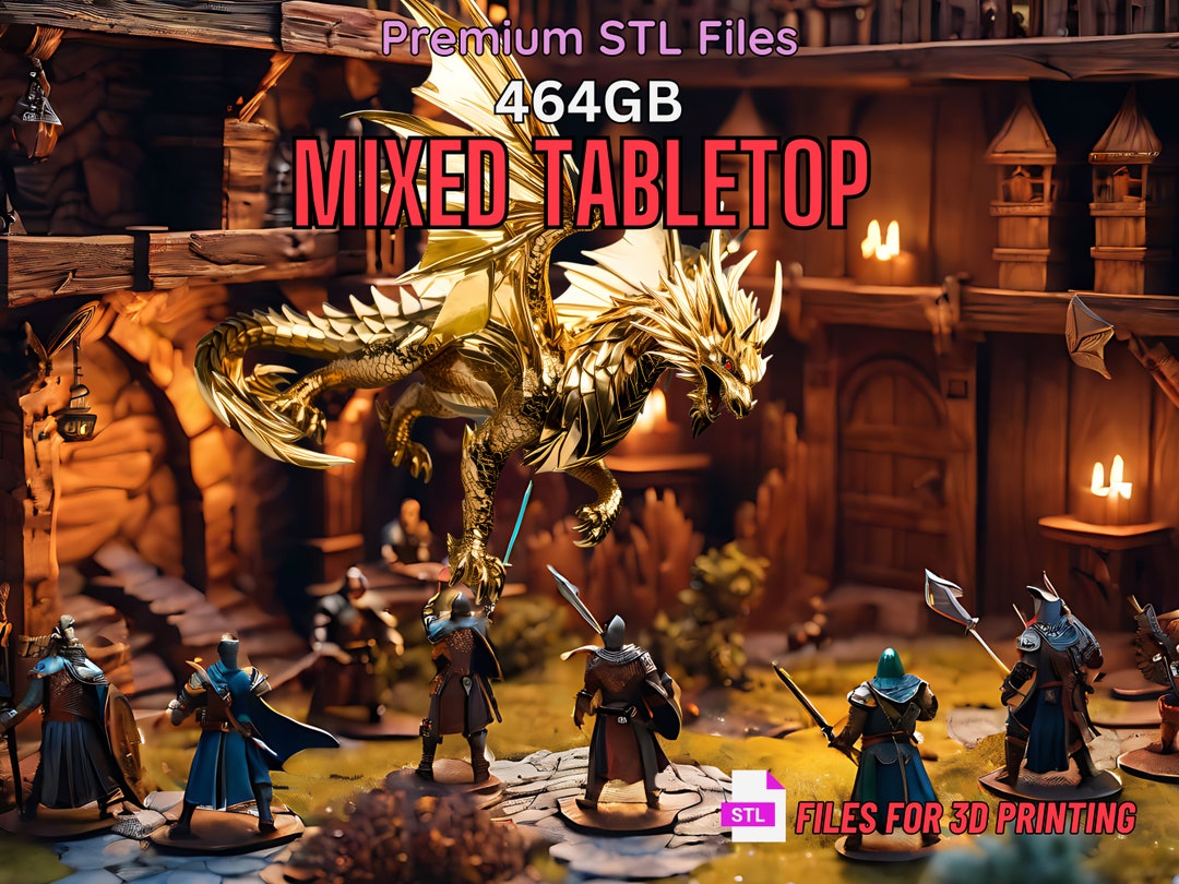 Tabletop STL Bundle: Fantasy & Sci-fi Miniatures and Props - 3D Print ...