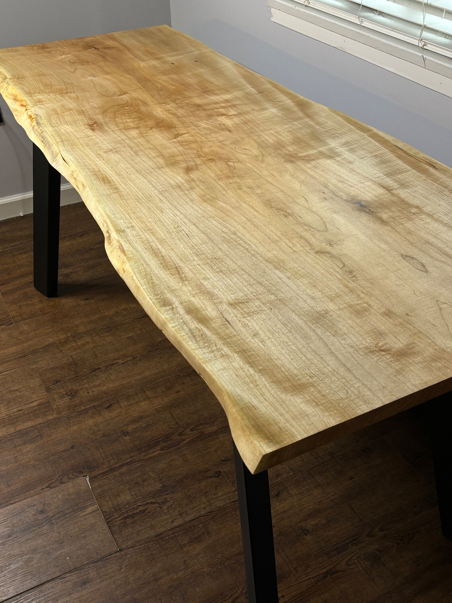 Hard Maple Live Edge Desk & Steel Legs - Etsy