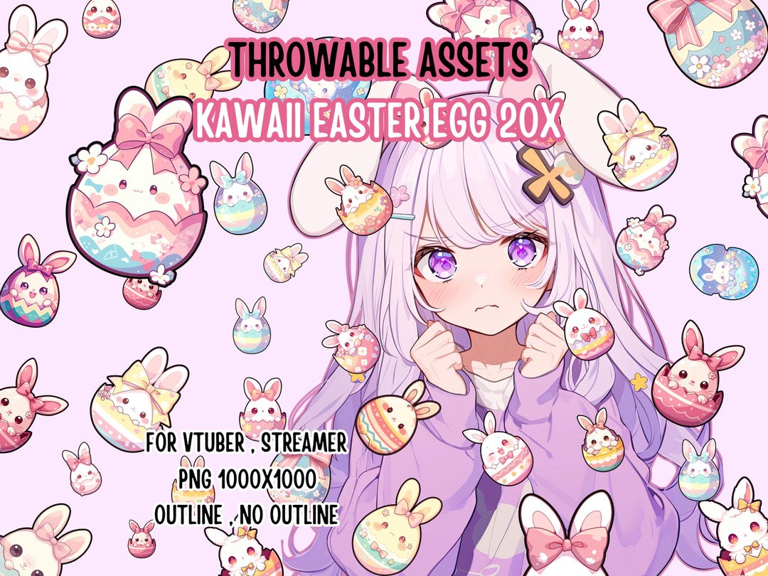 Throwable Assets Kawaii Easter Egg 20x ,2D Digital Assets,stream ...