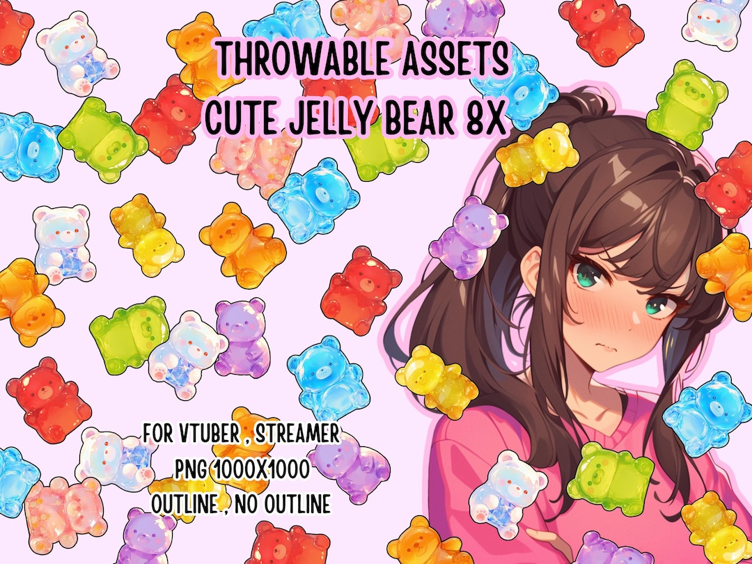 Throwable Assets Cute Jelly Bear 8x ,2D Digital Assets,stream ...