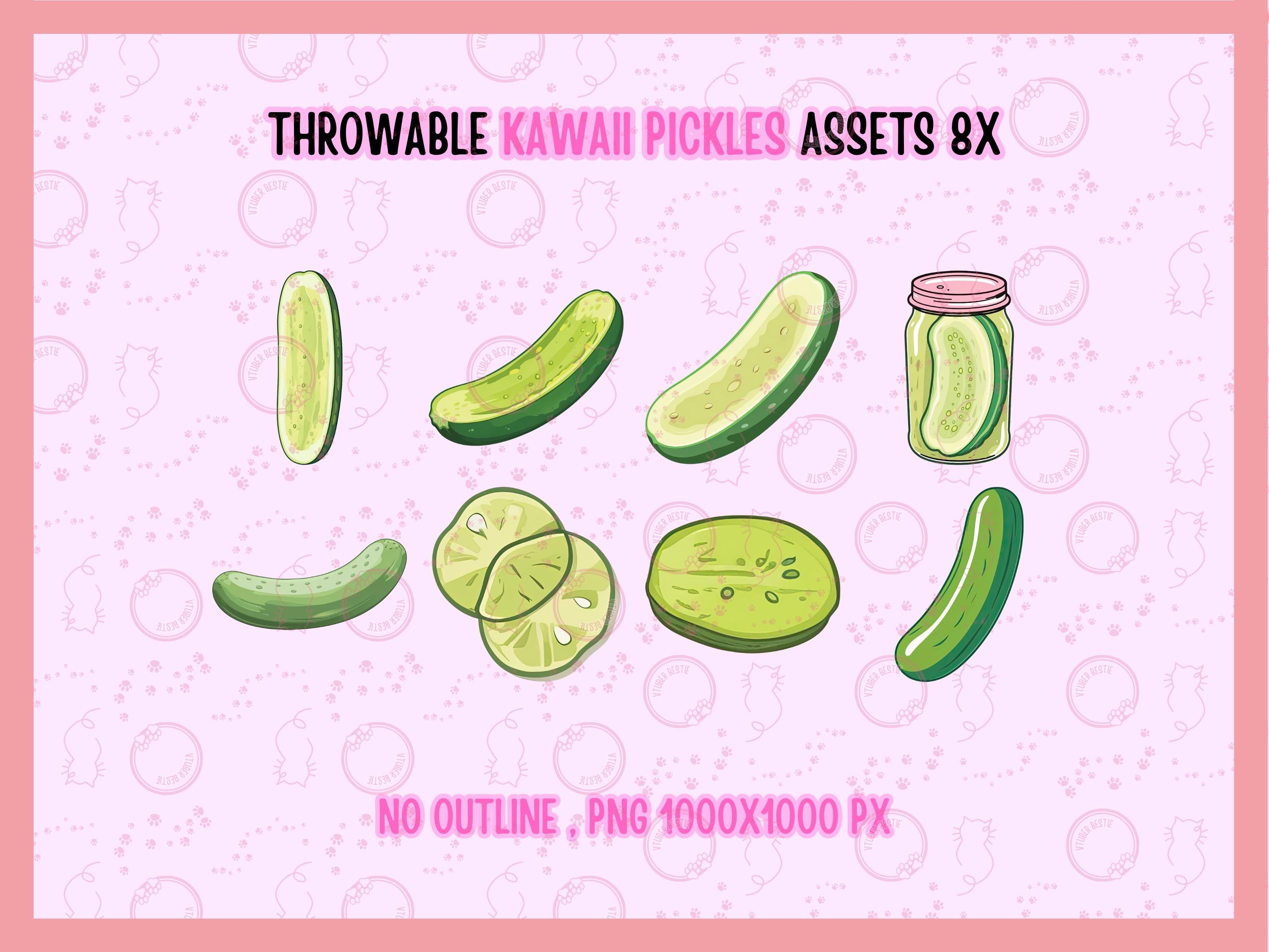 Throwable Assets Kawaii Pickles 8x ,2D Digital Assets,stream Decoration ...