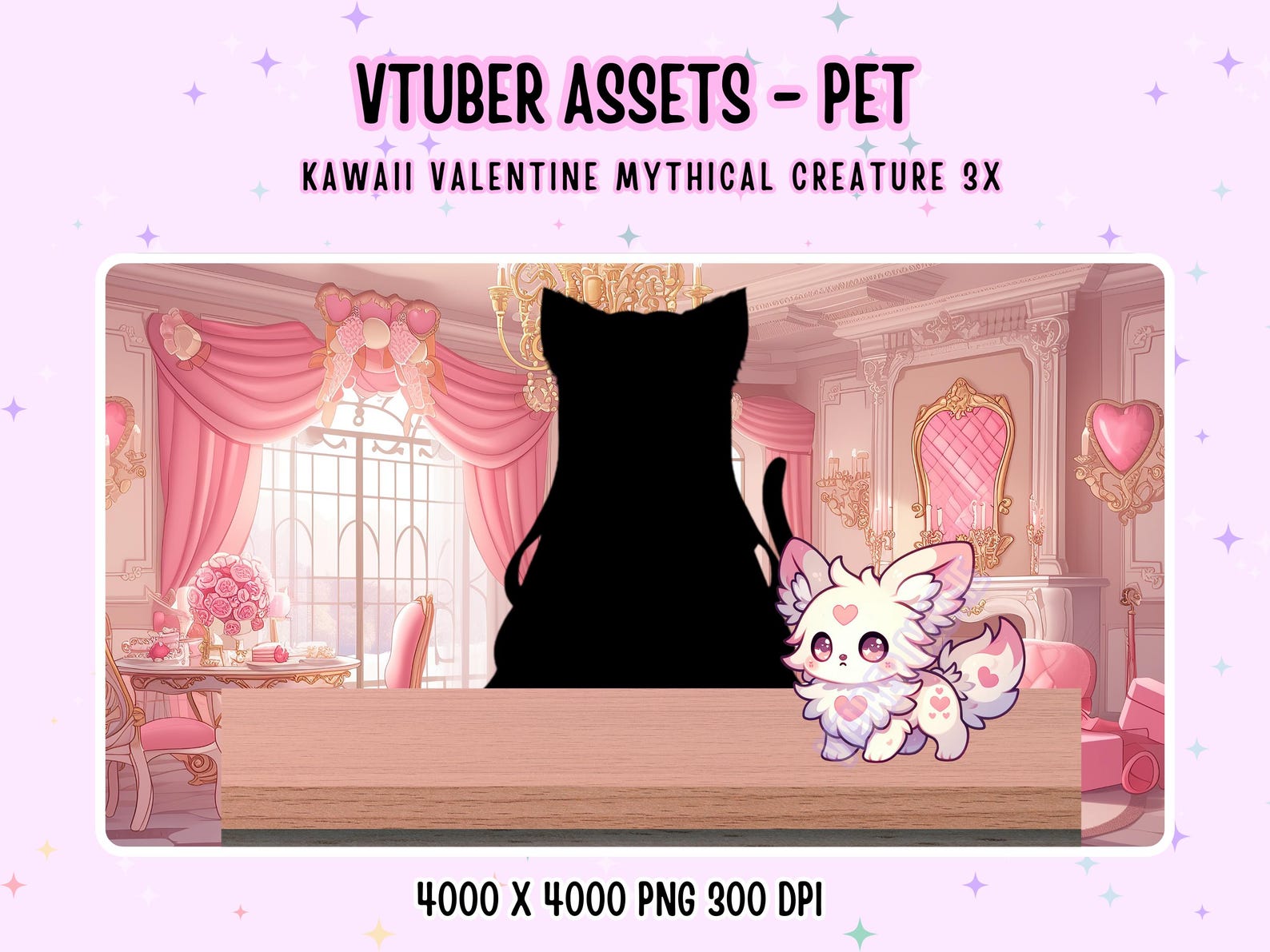 Vtuber Assets, Vtuber Pet ,3x Kawaii Valentine Mythical Creature for ...