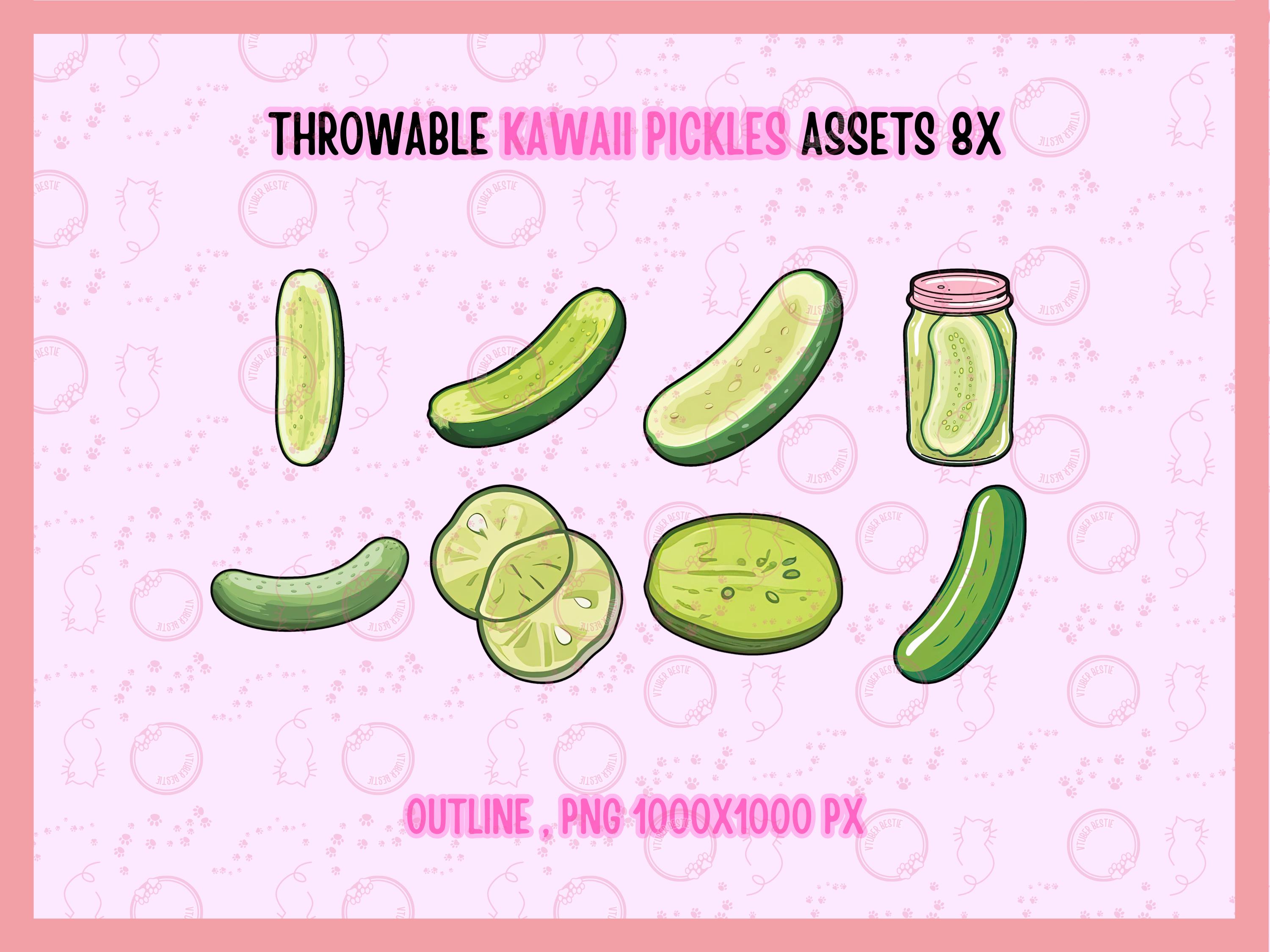 Throwable Assets Kawaii Pickles 8x ,2D Digital Assets,stream Decoration ...