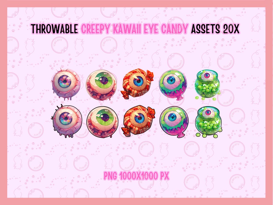 Throwable Assets Creepy Kawaii Eye Candy 15x ,2D Digital Assets,stream ...