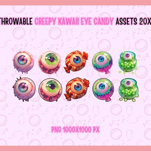 Throwable Assets Creepy Kawaii Eye Candy 15x ,2D Digital Assets,stream Decoration,cute Throwable ...
