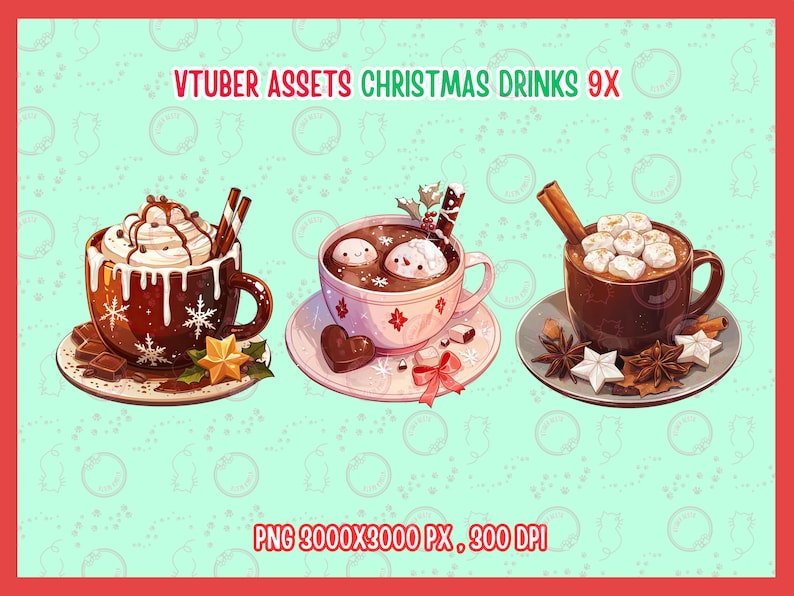 Vtuber Assets Christmas Drink Kawaii Sweet Cocoa Drink 9x for Vtuber ...