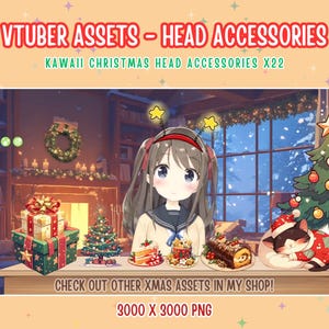 Vtuber Assets,kawaii Christmas Head Accessories X22,2d Digital Assets ...