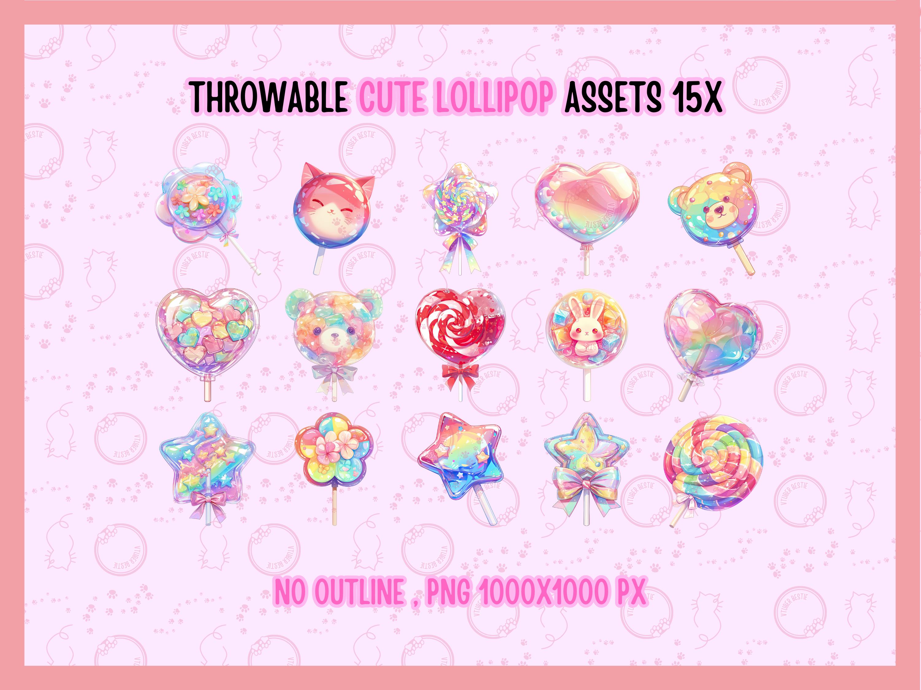 Throwable Assets Cute Lollipop 15x ,2D Digital Assets,stream Decoration ...