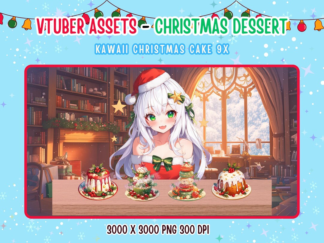 Vtuber Assets Christmas Dessert Kawaii Sweet Cake 9x for Vtuber,cute ...