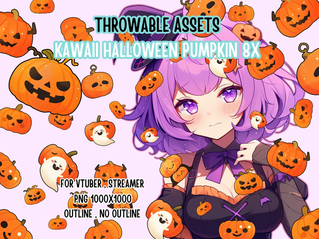 Throwable Assets Kawaii Halloween Pumpkin 8x ,2D Digital Assets,stream ...