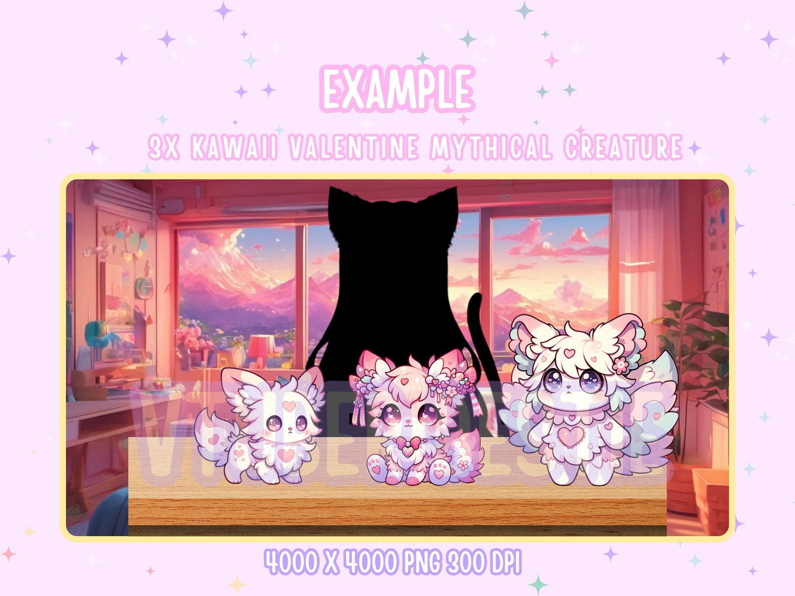 Vtuber Assets, Vtuber Pet ,3x Kawaii Valentine Mythical Creature for ...