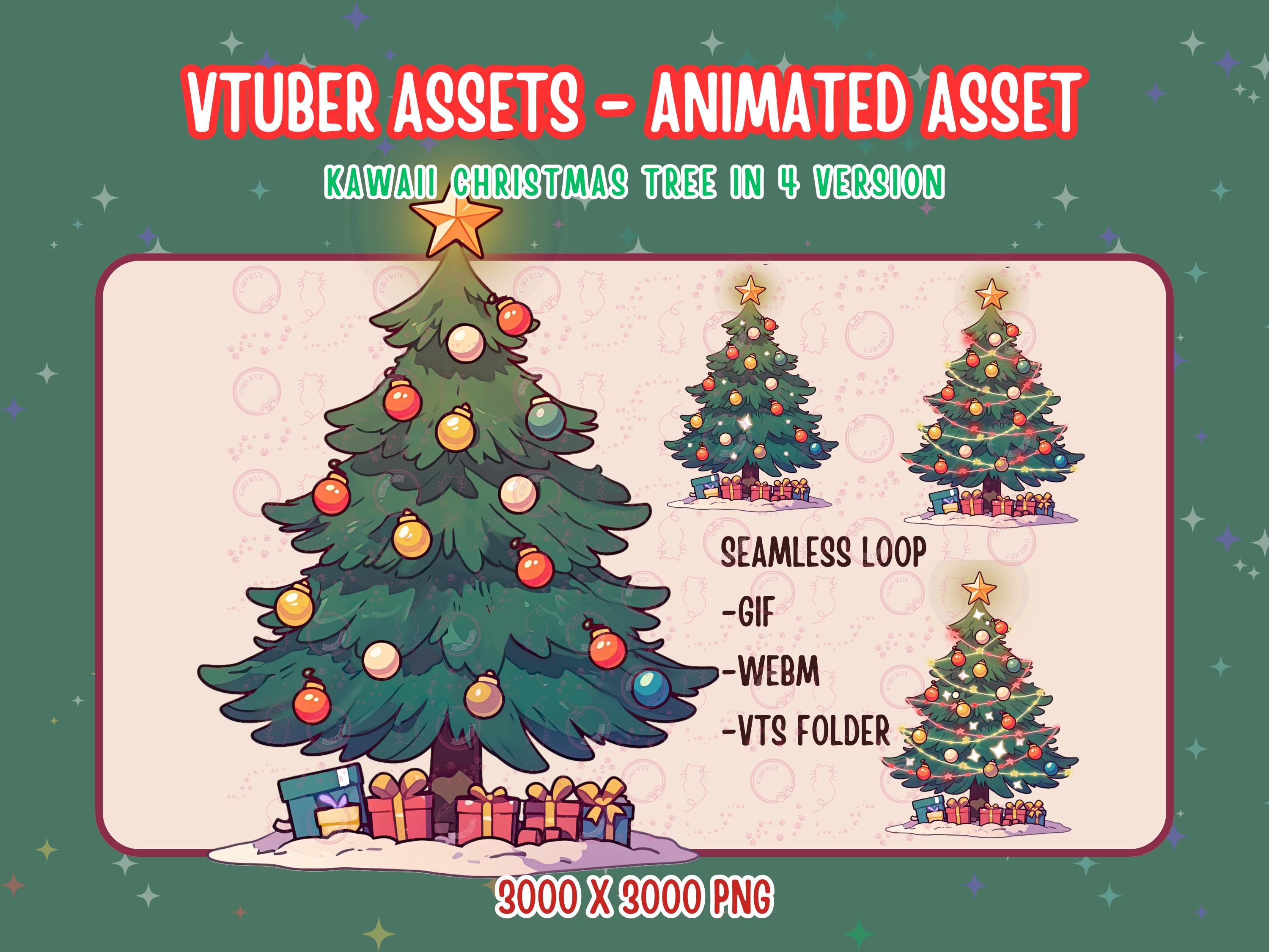 Animated Stream Decoration 4x Kawaii Christmas Trees,2d Digital Assets ...