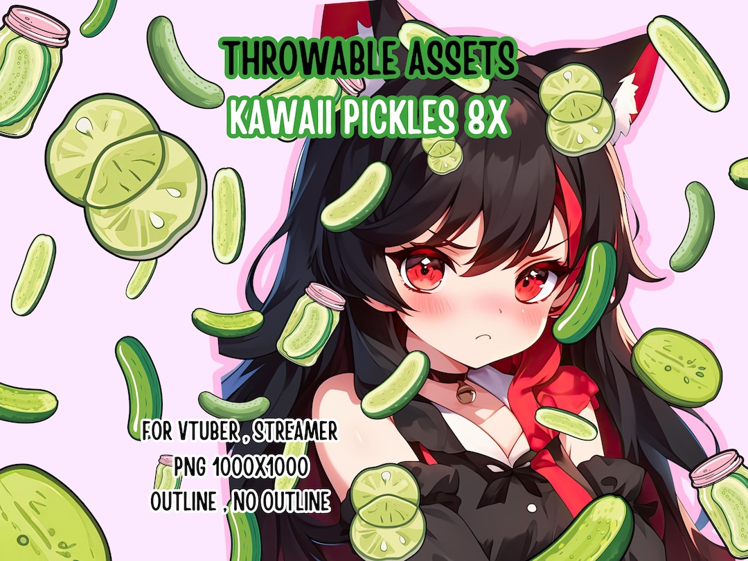 Throwable Assets Kawaii Pickles 8x ,2D Digital Assets,stream Decoration ...