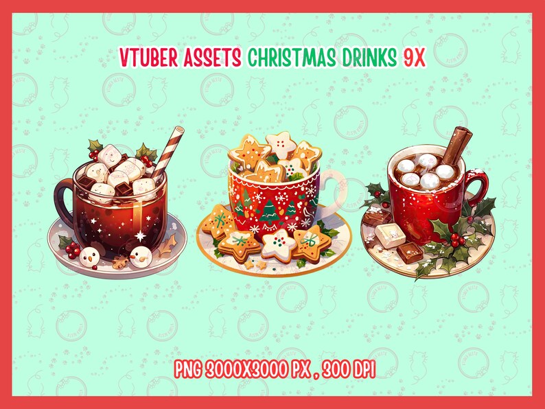 Vtuber Assets Christmas Drink Kawaii Sweet Cocoa Drink 9x for Vtuber ...