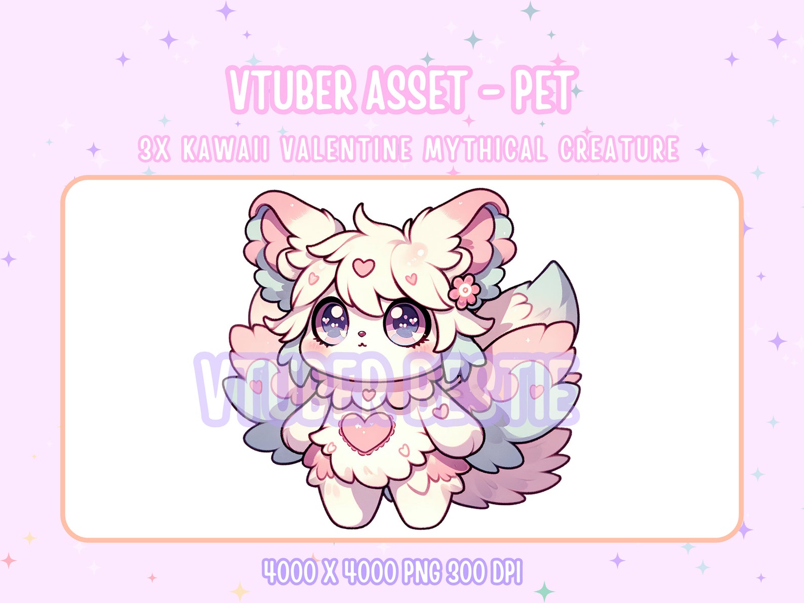 Vtuber Assets, Vtuber Pet ,3x Kawaii Valentine Mythical Creature for ...