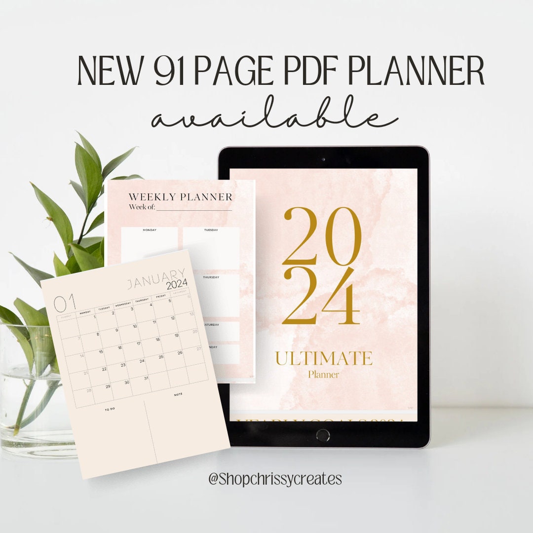 91 Page Digital and Printable 2024 Ultimate Planner - Etsy
