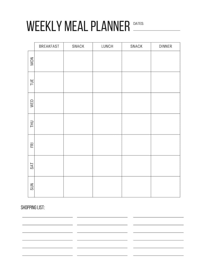 Meal Planner, Weekly Meal Planner, Meal Planning Guide, Meal Planning ...