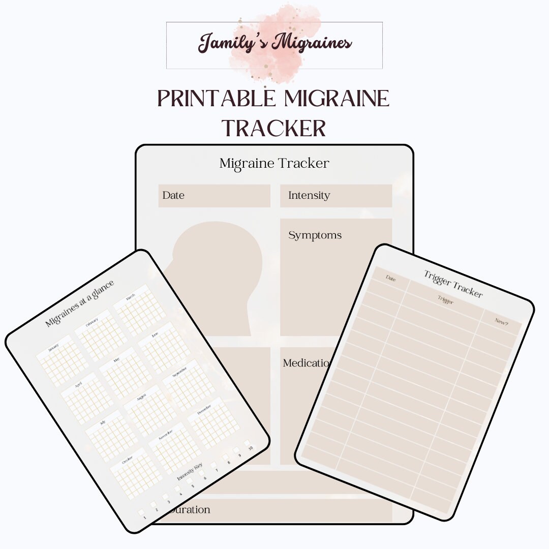 Printable Floral Migraine Tracker | Migraine Diary | Migraine Gift ...