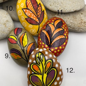 Fall Leaves Painted Rock, Fall Decor Rock, Fall Porch Rock, Leaves ...