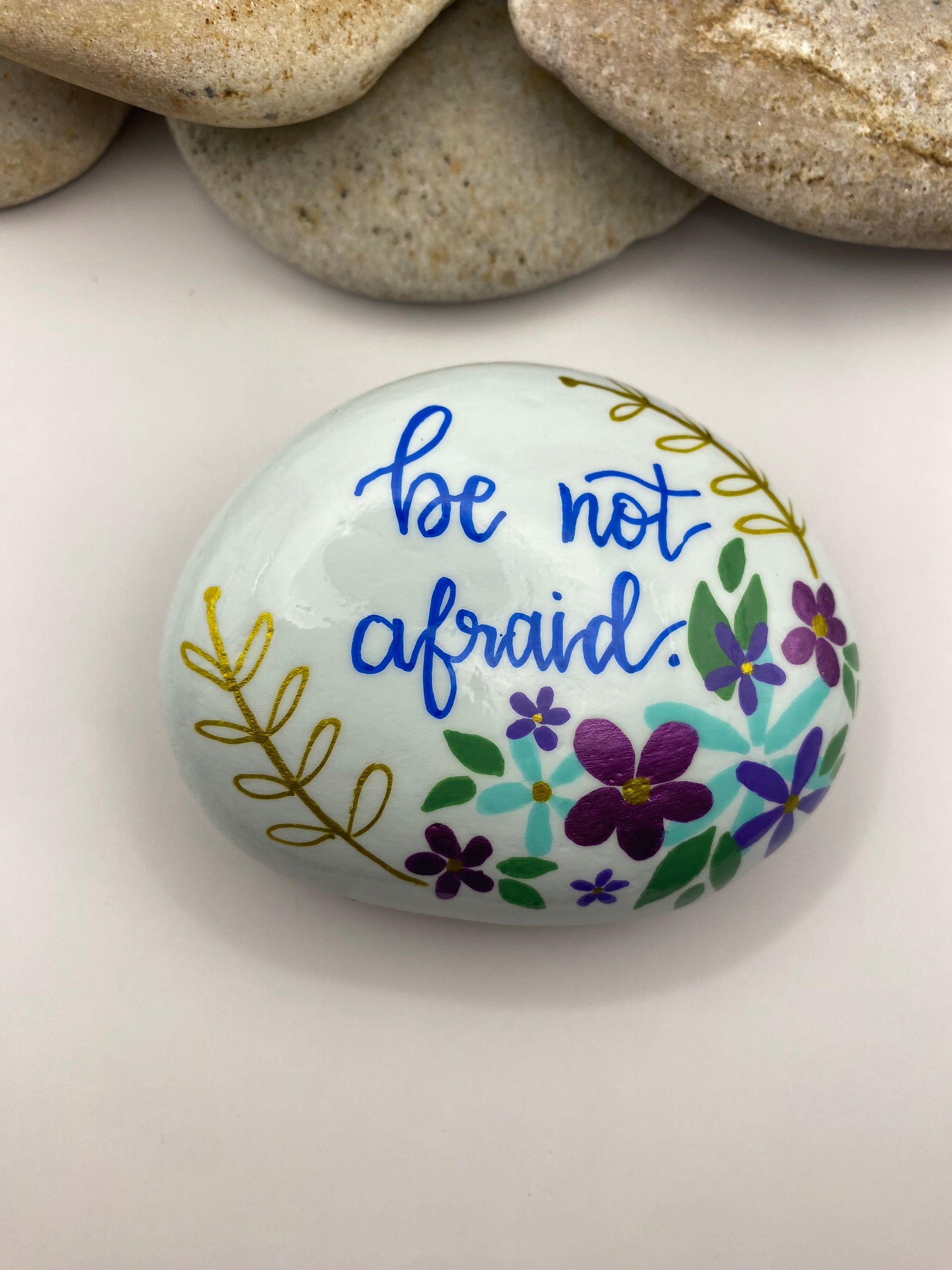Be Not Afraid Painted Bible Rock, Faith Rock, Christian Rock, Bible ...