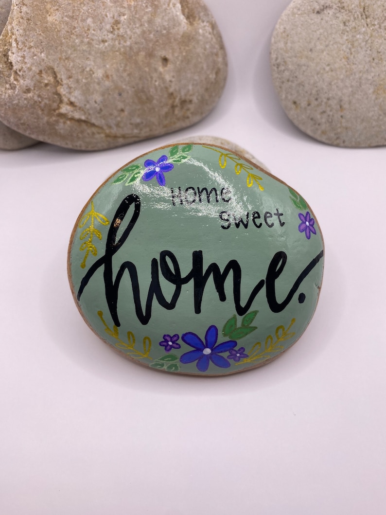 Home Sweet Home Painted Rock, Moving Gift, New Home Gift, Realtor Gift ...