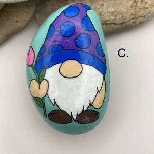 Gnome Painted Rocks, Garden Gnome Rocks, Gnome Rocks, Spring Painted ...