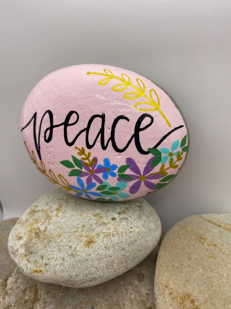 Peace Painted Rock, Affirmation Rock, Inspirational Painted Rock - Etsy