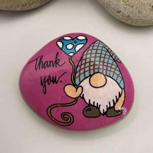 Thank You Painted Rock, Painted Gnome Rock, Thank You Gift ...