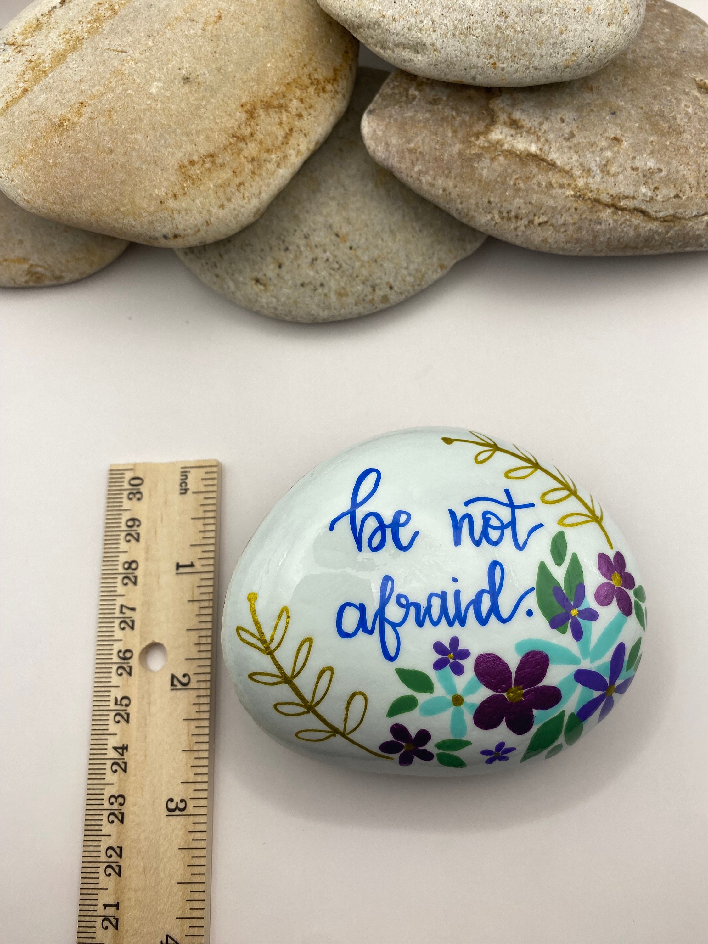 Be Not Afraid Painted Bible Rock, Faith Rock, Christian Rock, Bible ...