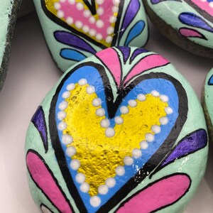 Heart Rocks, Painted Rocks, Valentine's Day Painted Rocks, Assorted ...